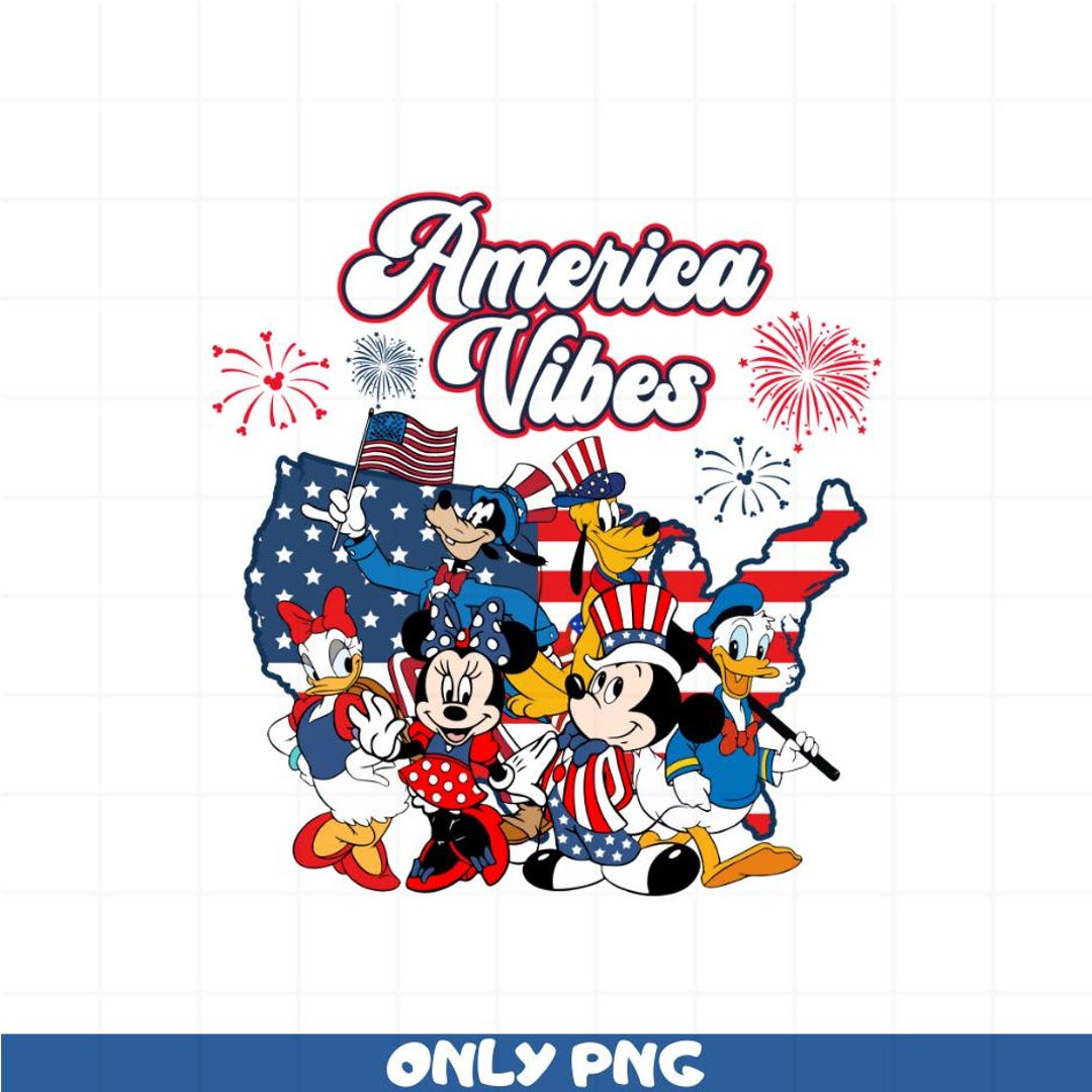 Patriotic Mickey Mouse PNG, 4th of July America Clipart, Independence ...
