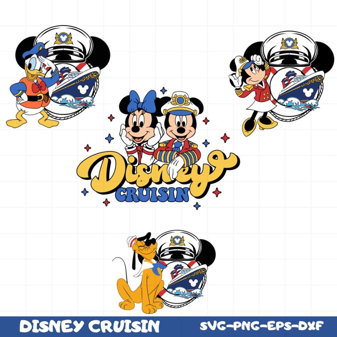 Disney Cruise SVG, Mickey Minnie Cruise Shirt, Captain Mickey Clipart ...