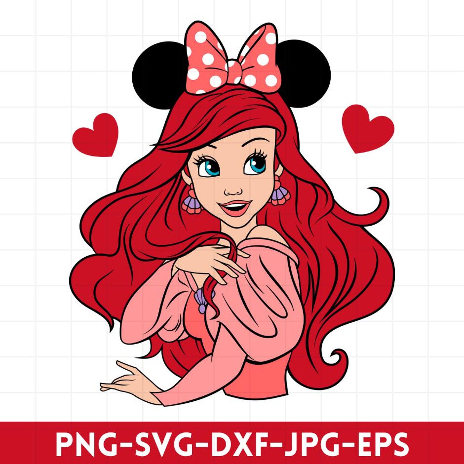 Valentine Ariel Svg, Love Svg, Valentine's Day Svg, Kawaii Svg, Cricut ...
