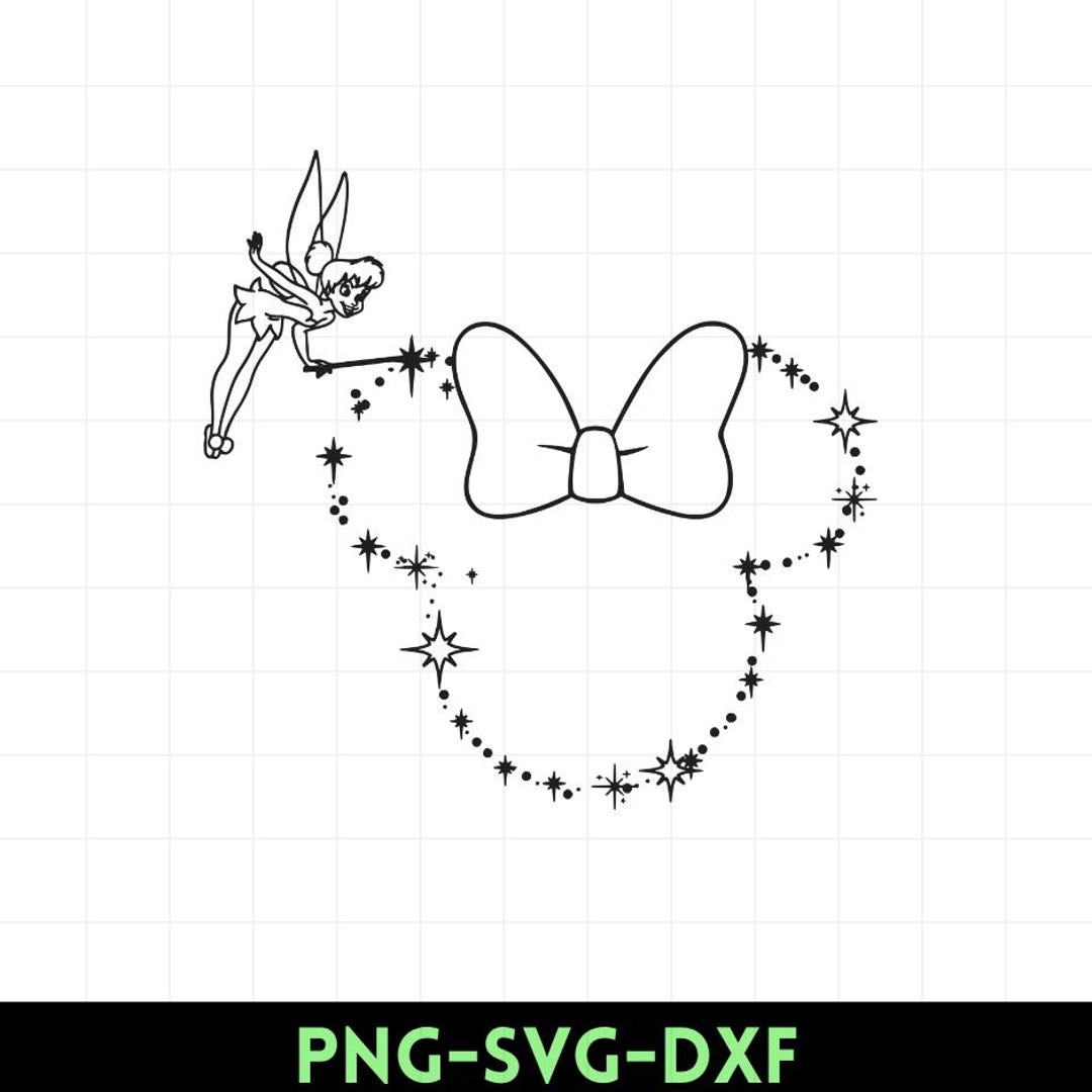 Tinkerbell Minnie Head SVG Kawaii SVG, Silhouette Vector Cut File - Etsy