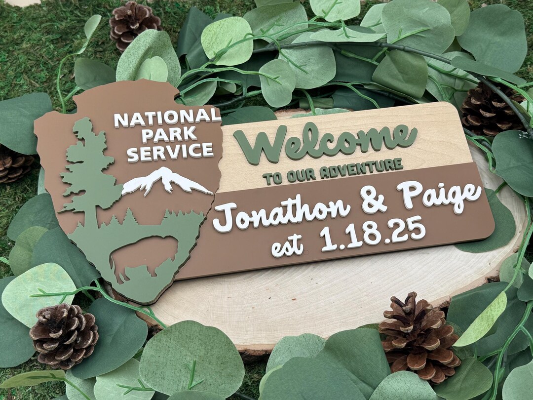 Custom National Park Sign – Wedding Decor, Camp Wedding Gift, Nature ...