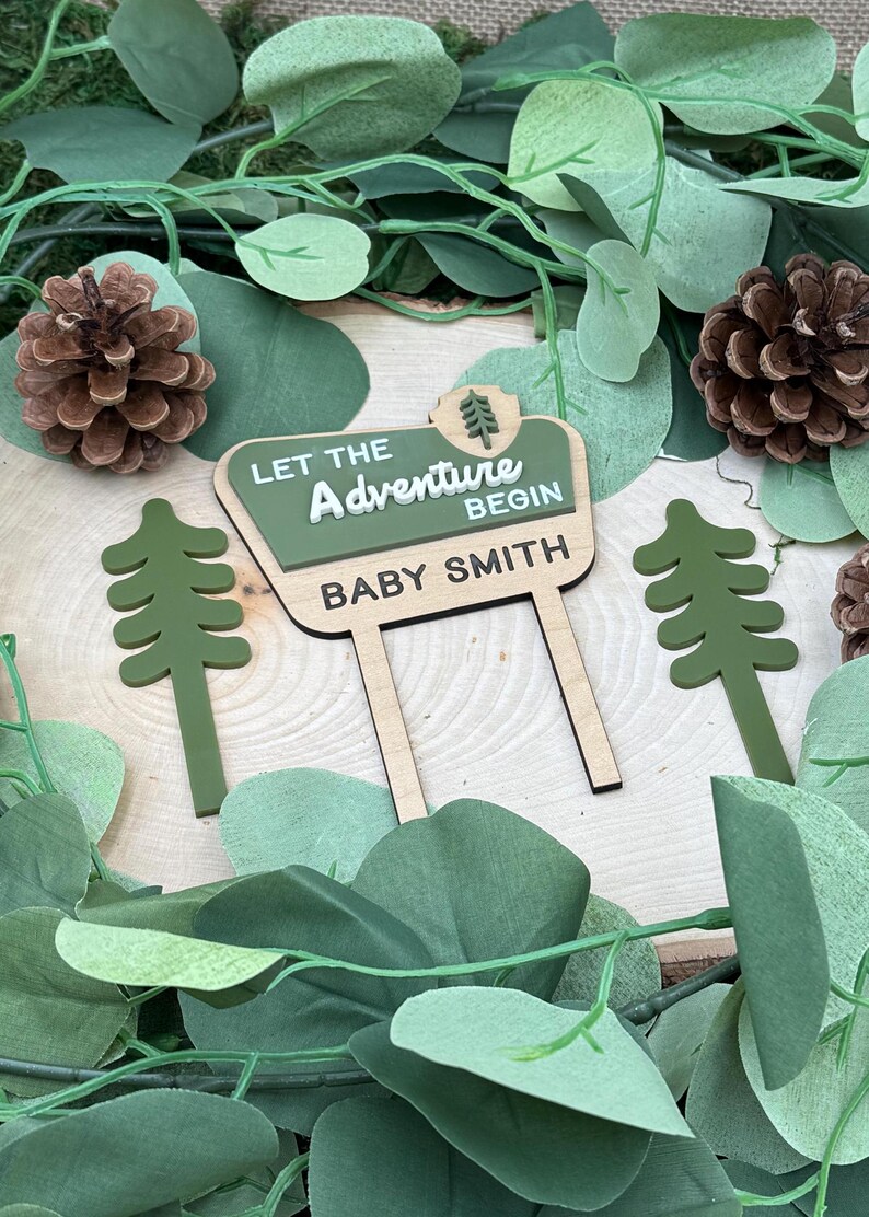 Let the Adventure Begin Cake Topper, National Park Cake Topper, Outdoor ...