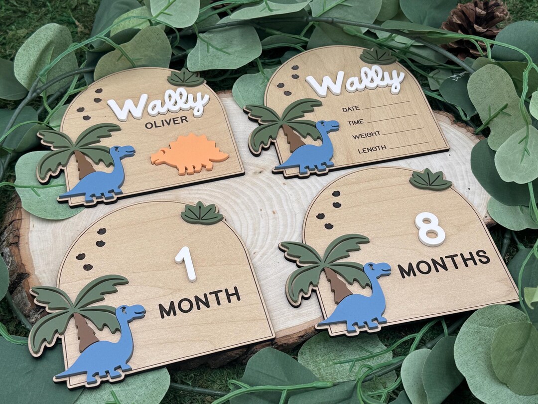 Dinosaur Birth Announcement Bundle, Dinosaur Birth Bundle, Dino ...