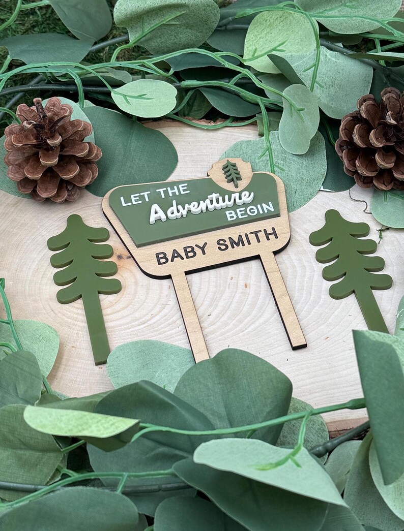 Let the Adventure Begin Cake Topper, National Park Cake Topper, Outdoor ...
