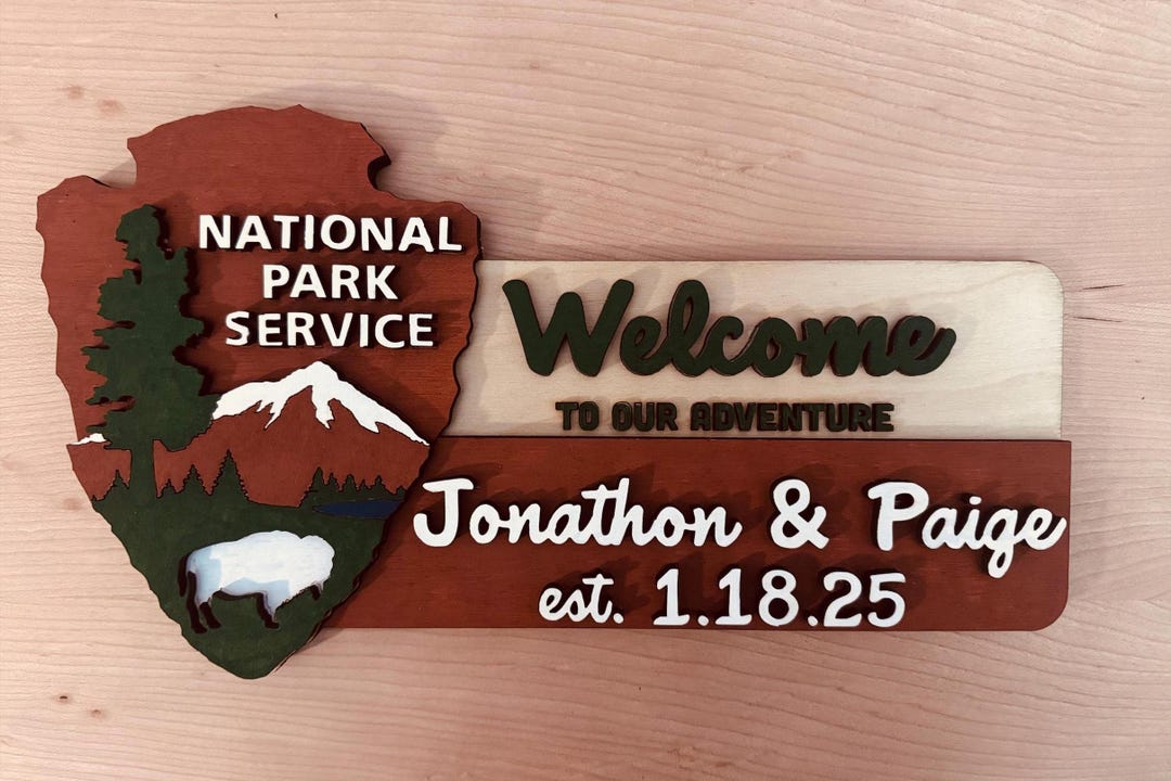 Custom National Park Sign – Wedding Decor, Camp Wedding Gift, Nature ...