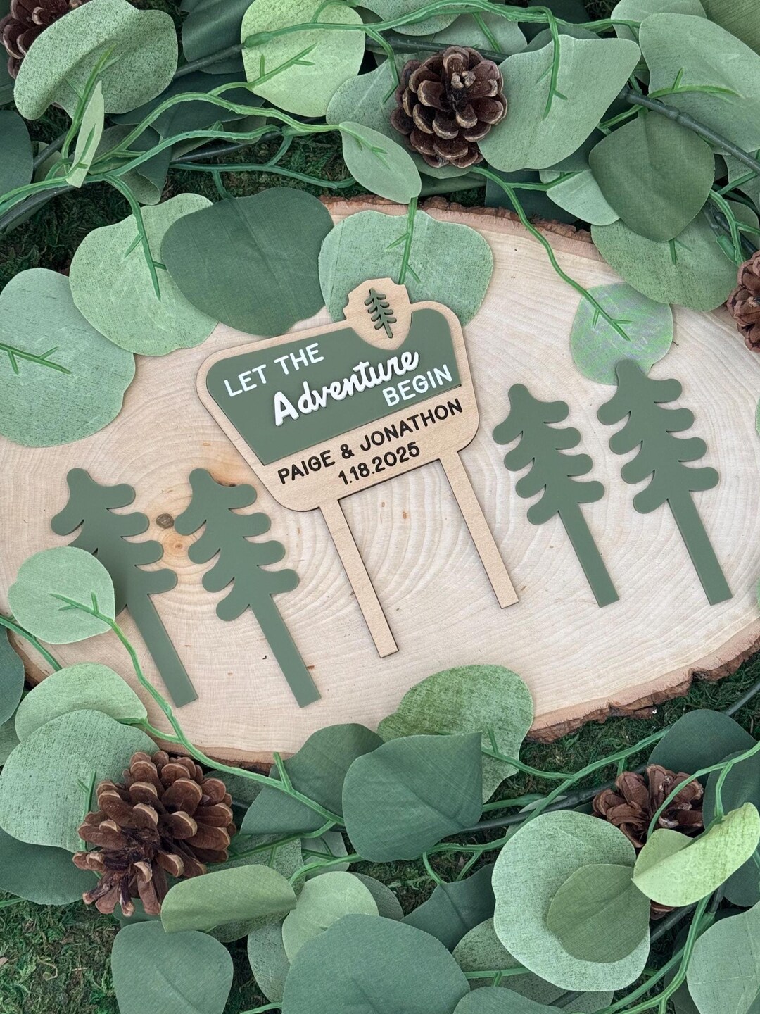 National Park Wedding Cake Topper, Rustic Wedding Cake Topper, Outdoor ...