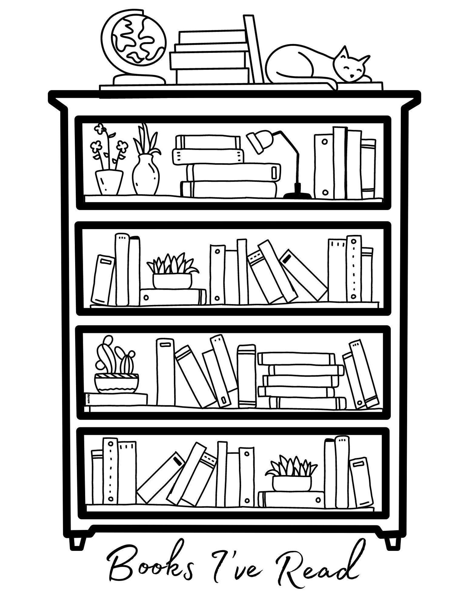 Bookshelf Reading Tracker PDF Download - Etsy