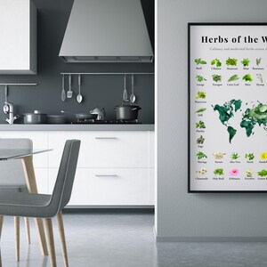 Herbs of the World Poster: Culinary & Medicinal Chart (digital Download ...