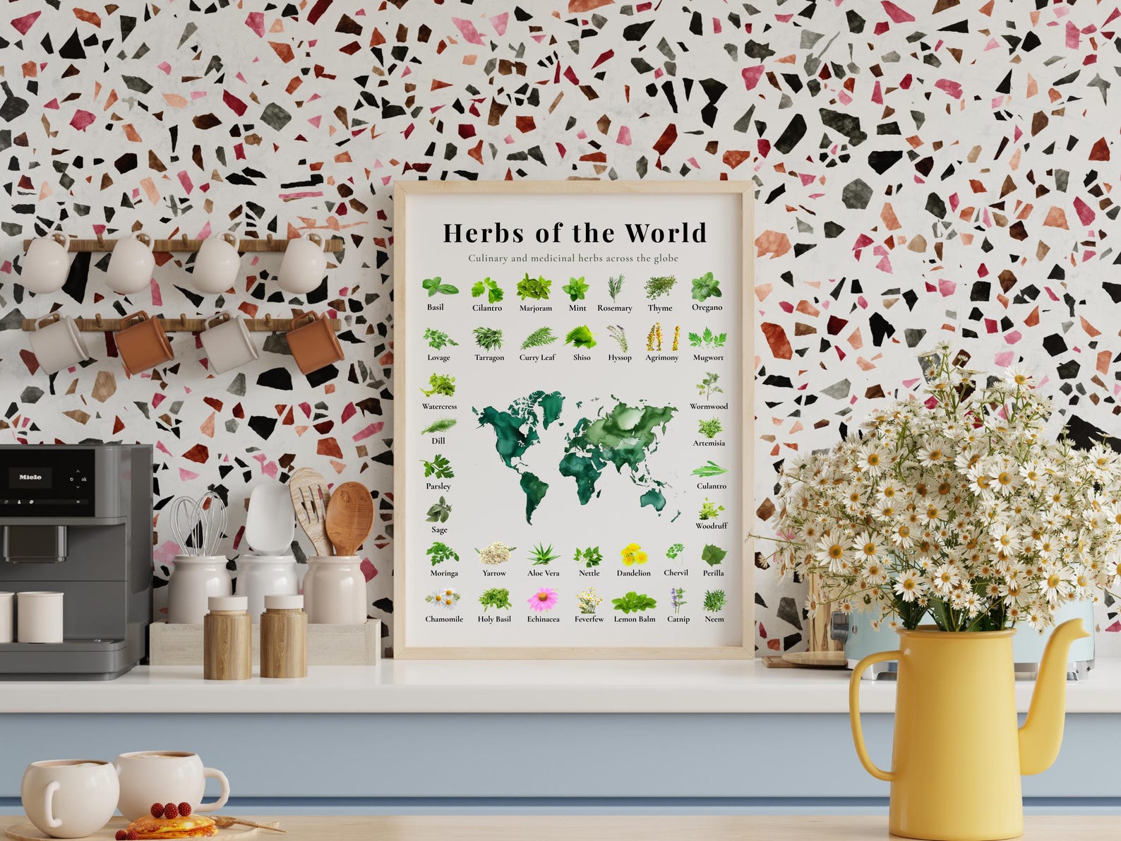 Herbs of the World Poster: Culinary & Medicinal Chart (digital Download ...