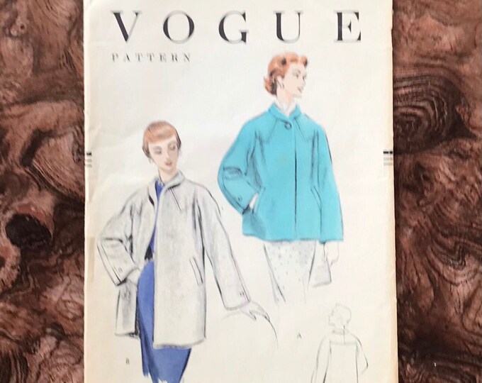 UNCUT 1950s Pattern Vogue 8295 / Boxy Coat, Hip or Mid-thigh Length ...