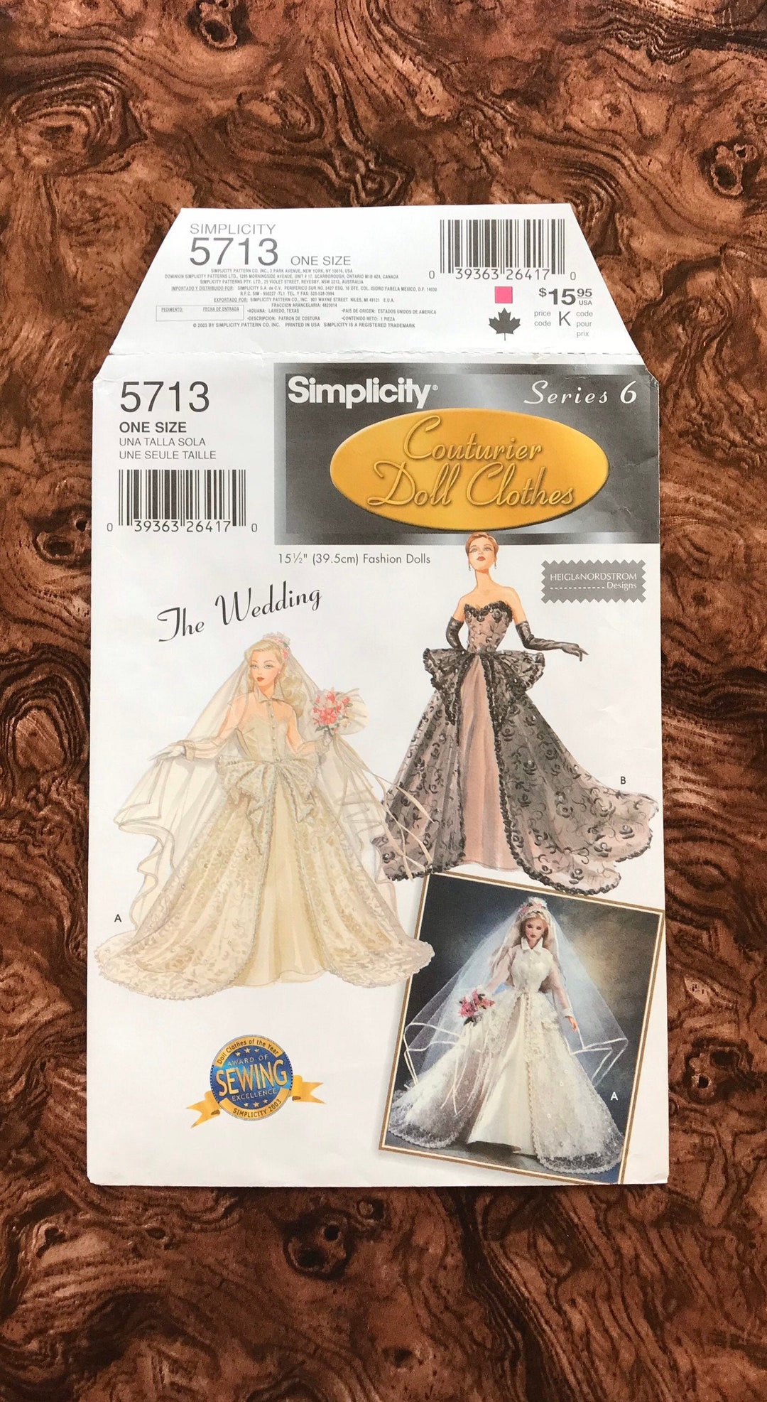 UNCUT Pattern Simplicity 5713 - Gene, Tyler, Madra - 15 1/2" Doll ...