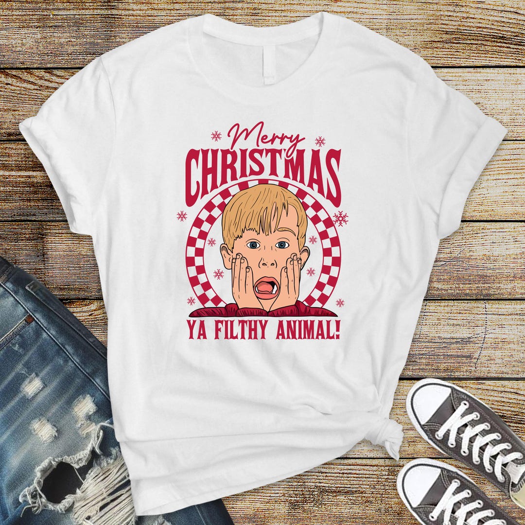 Merry Christmas Ya Filthy Animal Tee - Christmas Shirt - Movie Parody ...
