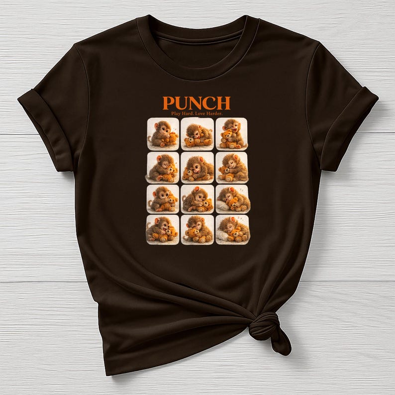 Punch the Zoo Monkey T-shirt : Play Hard, Love Harder Design, Gildan ...