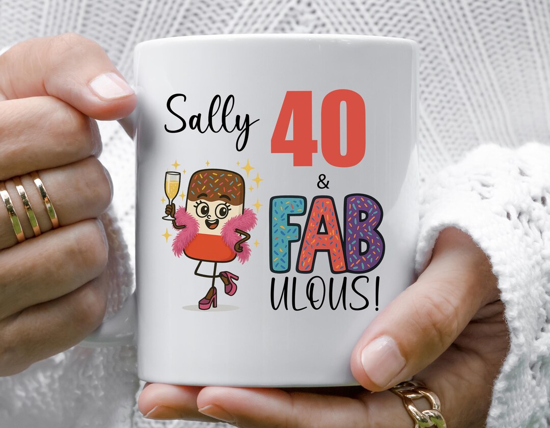 Personalized 40th Birthday Mug, Fab Lolly Design - Etsy