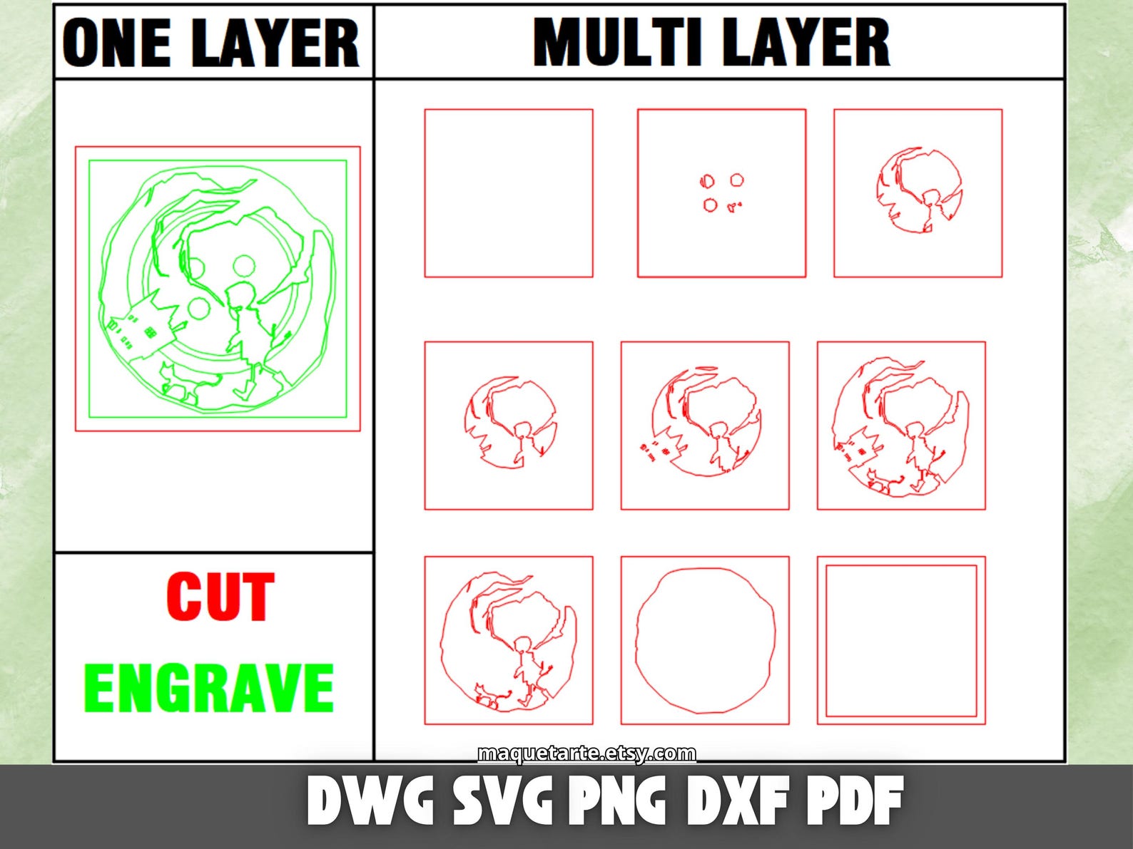 Caroline Light Box LASER CUT SVG for Cutting Machines Dxf, Png, Dwg Pdf ...