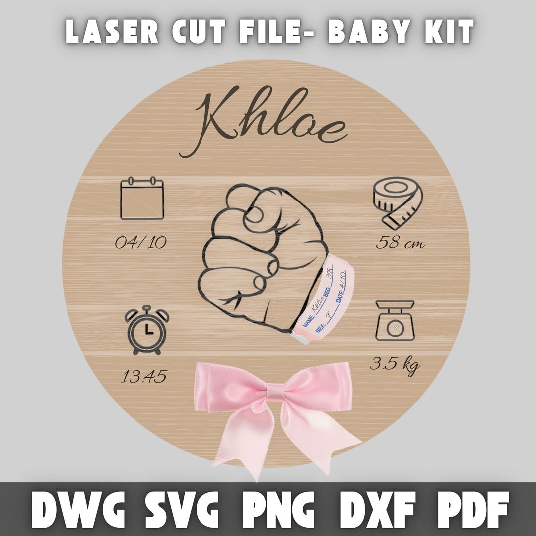 Digital Download Cute Name Sign, SVG, Birth Themed Sign, Laser Cut ...
