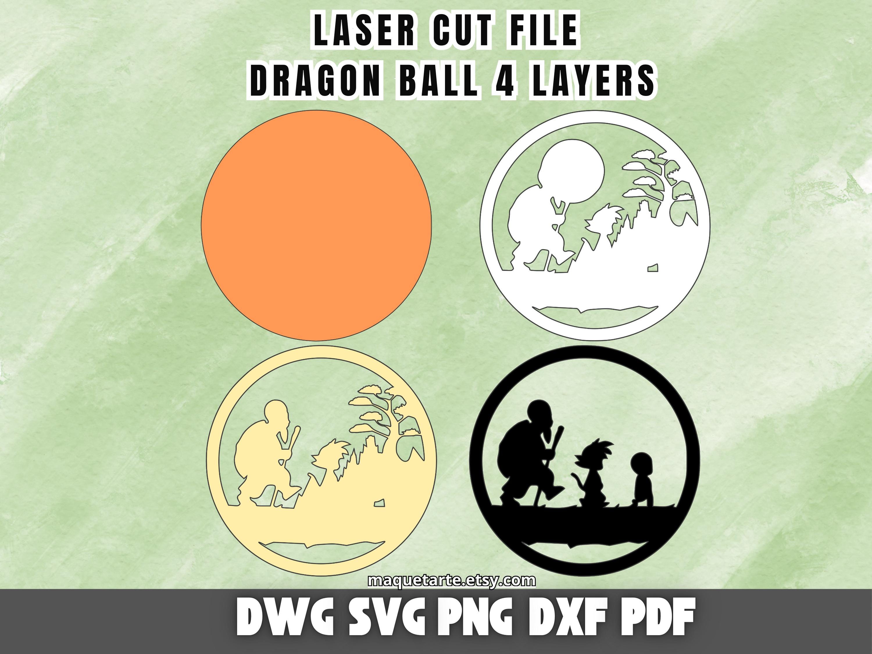DRAGON BALL SVG, Dxf, Png, Dwg Pdf Cut Layer Silhouette Multilayer Svg ...
