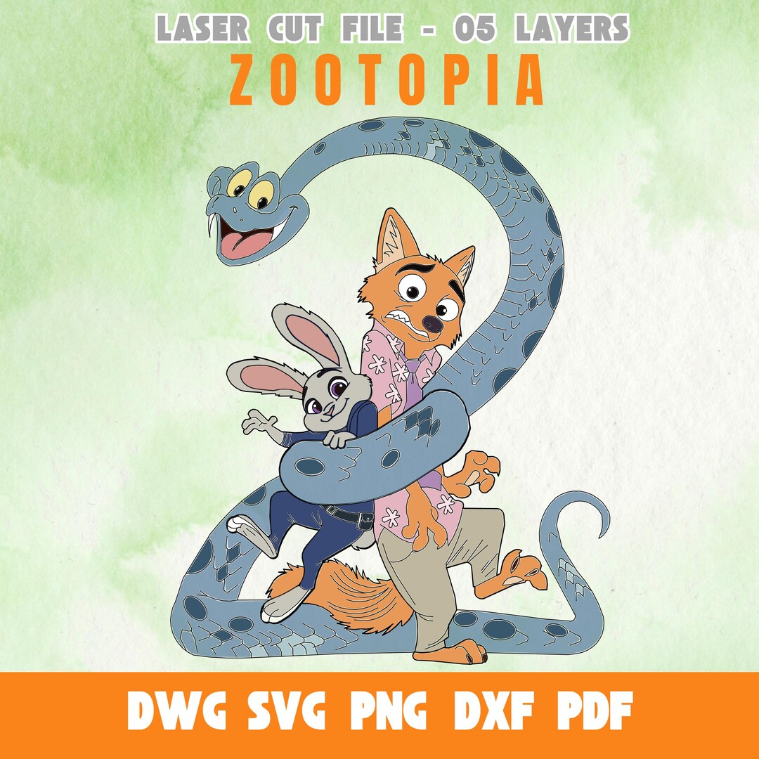 Zoo Topia SVG, Judy and Nick, Layered Laser Cut File - Etsy
