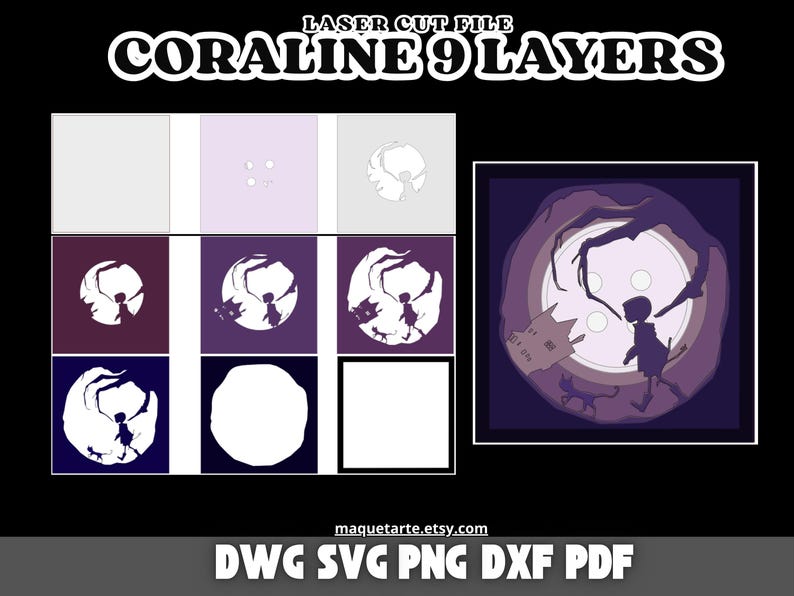 Caroline Light Box LASER CUT SVG for Cutting Machines Dxf, Png, Dwg Pdf ...