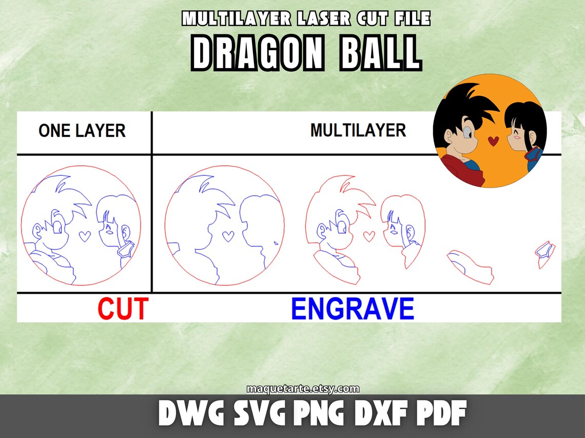 Anime CHARACTER SVG, Dxf, Png, Dwg Pdf Cut Layer Silhouette Multilayer ...