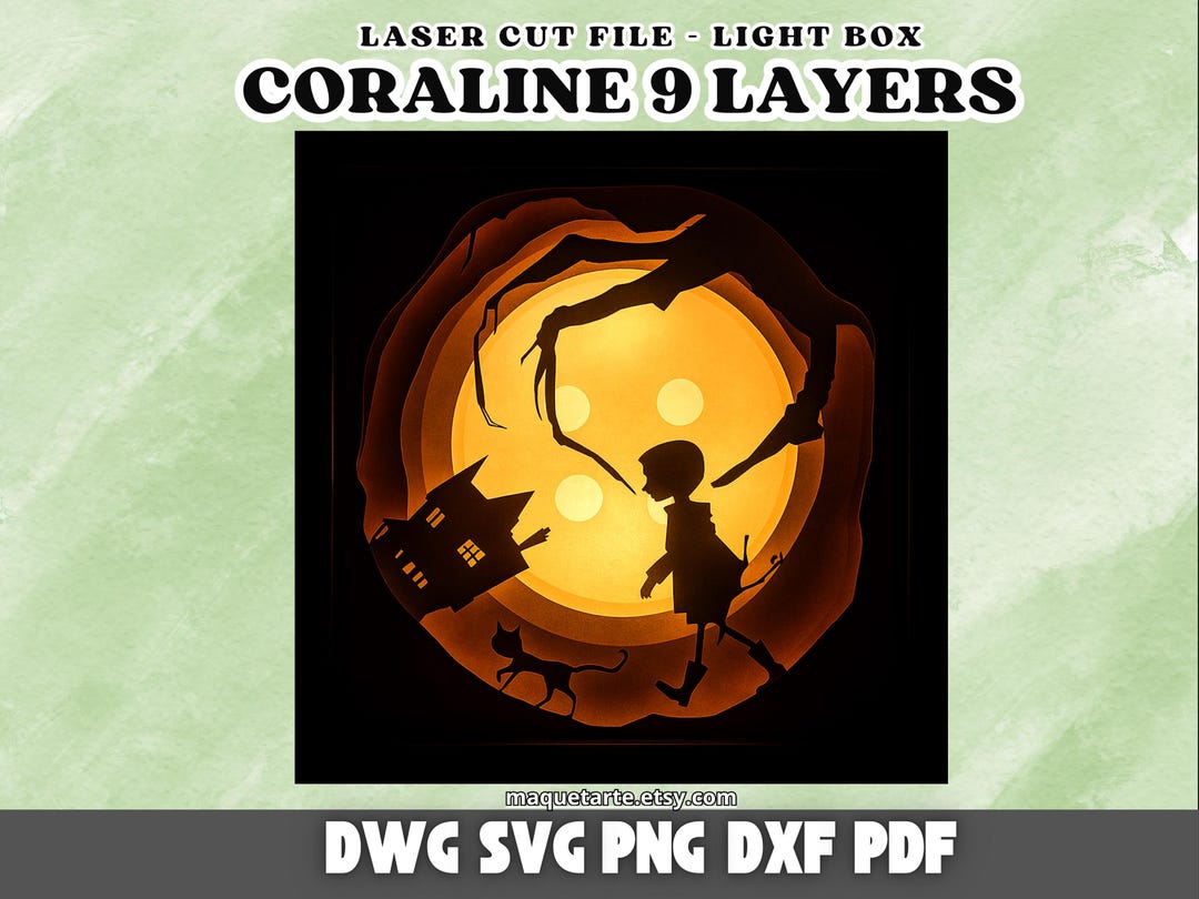 Caroline Light Box LASER CUT SVG for Cutting Machines Dxf, Png, Dwg Pdf ...