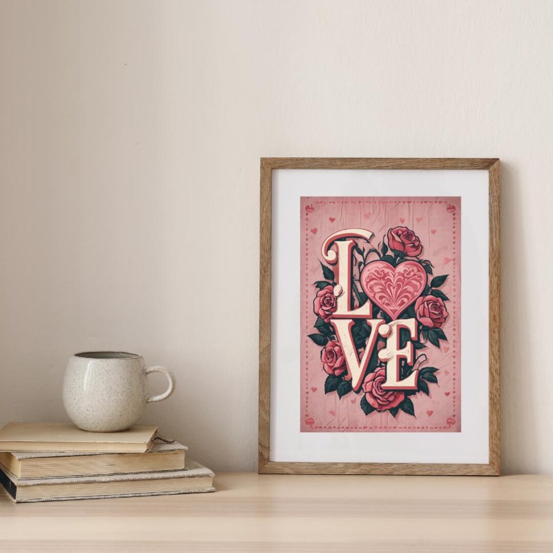 Valentines Day Love Art Print, Valentine, Poster, Trendy Wall, Wall Art ...