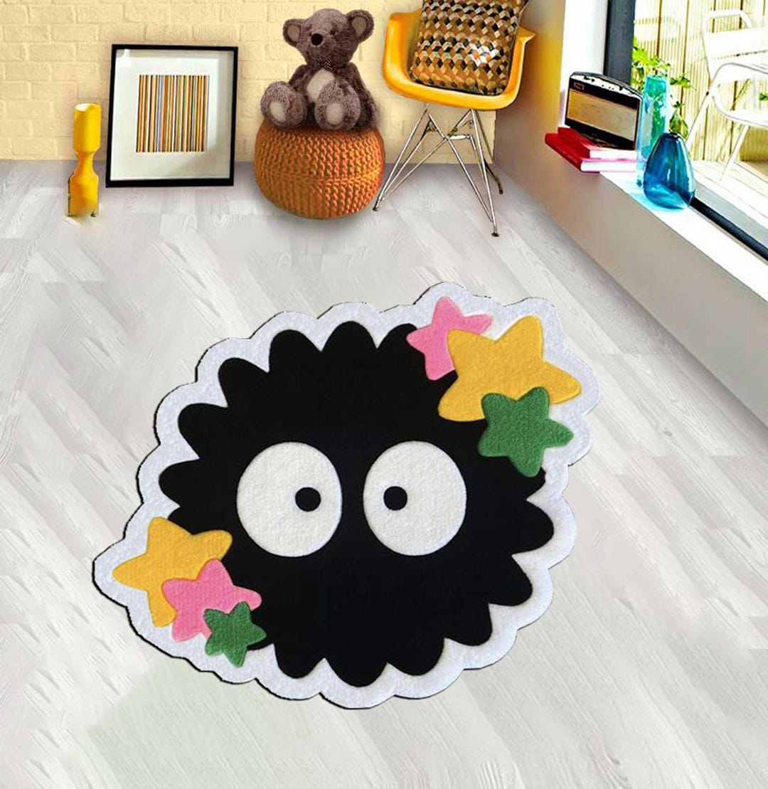 Soot Sprite Rug: Ghibli Inspired Japanese Anime Decor, Polyester Rug - Etsy