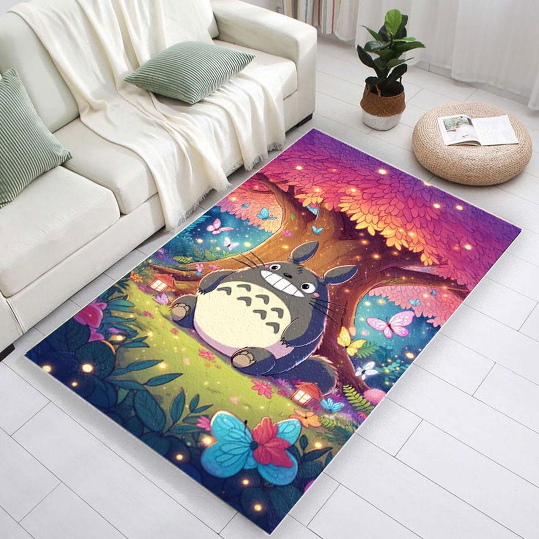 Totoro Rug: Japanese Anime Decor, Polyester Rug - Etsy