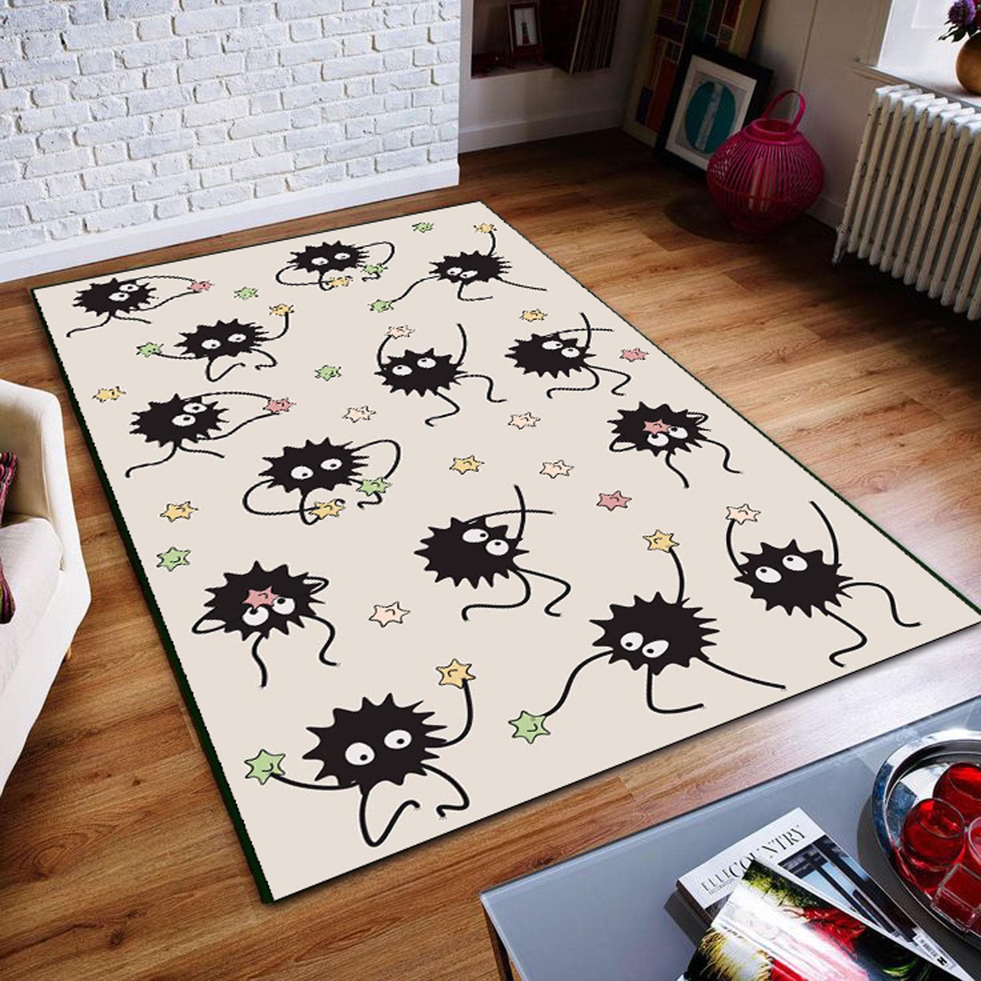 Ghibli Soot Sprite Rug: Japanese Anime Decor, Soft Polyester - Etsy
