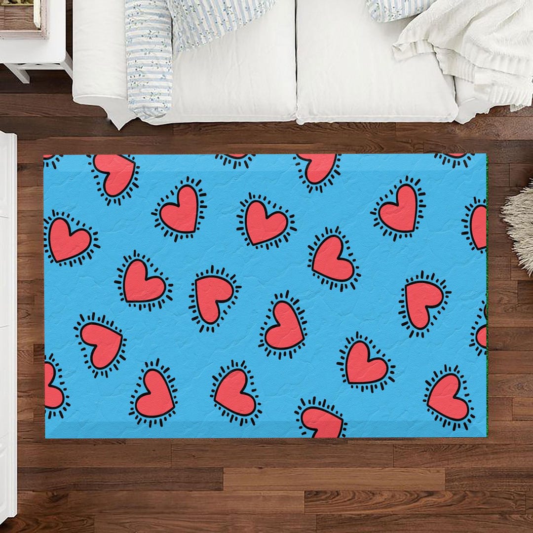 Keith Haring Love Arts- Pop Art Style Area Rug- Keith Haring Inspired ...