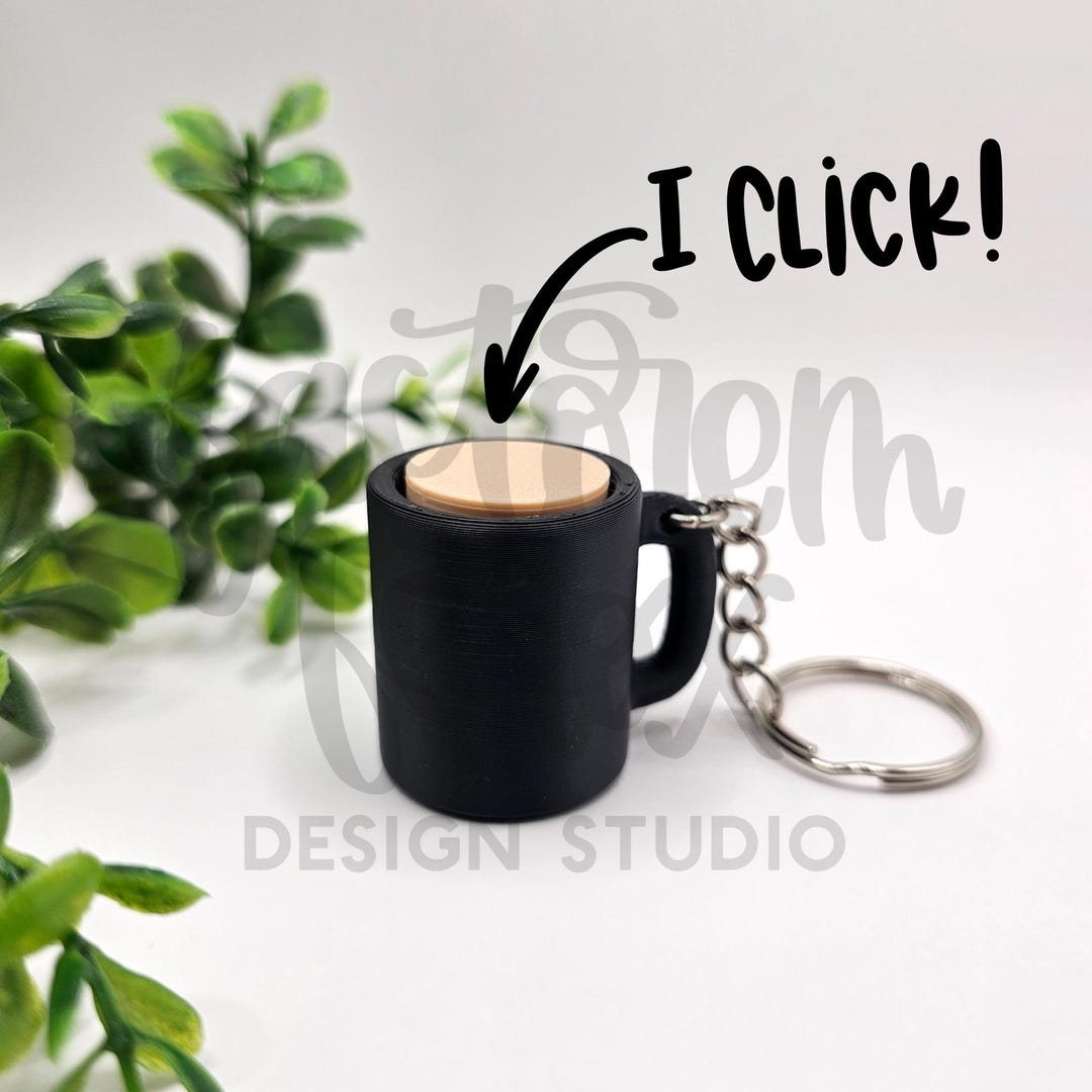 Coffee Mug Shaped Fidget Clicker Keychain ©, Coffee Gift, Coffee ...