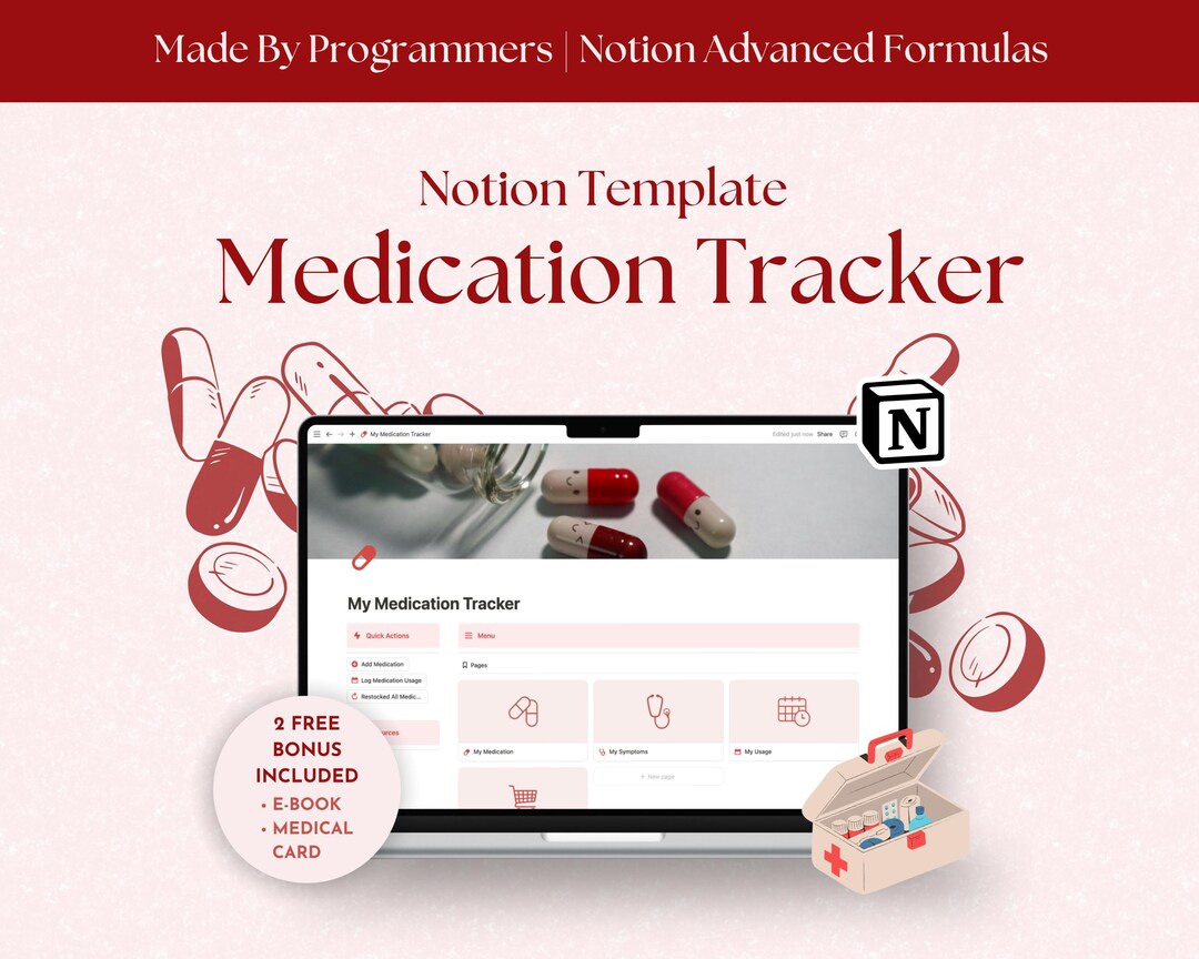 Notion Medication Tracker, Symptom Tracker, Daily Medication Tracker ...
