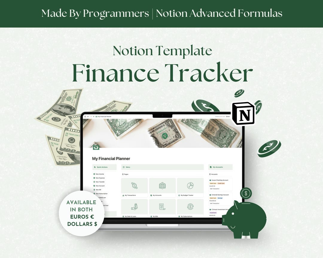 Notion Finance Tracker, Financial Planner, Expense Tracker, Bills, Debt ...