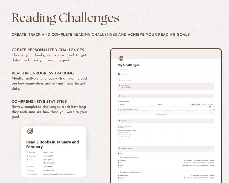 Notion Reading Tracker Notion Book Tracker, Reading Journal, Book Review Journal, Personal ...