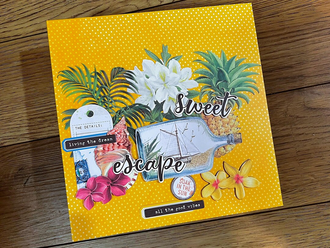 Premade Tropical Scrapbook, Island Getaway Scrapbook, Handmade Vacation ...
