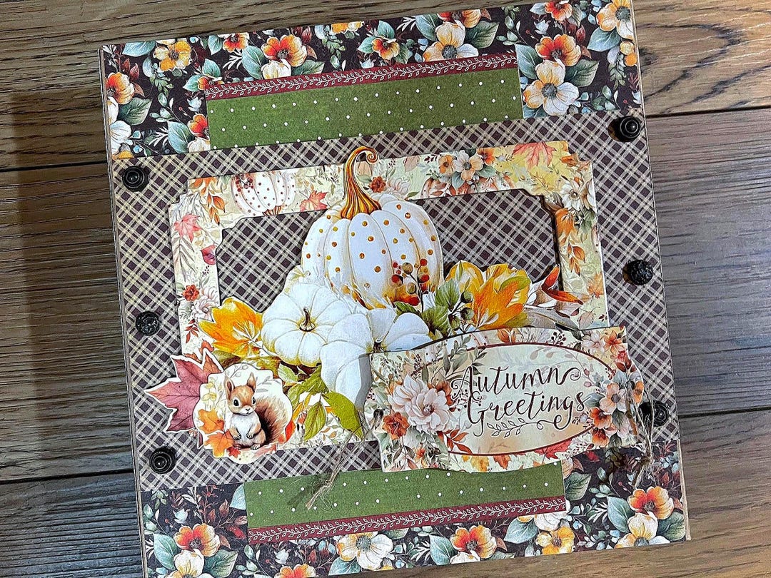 Premade Fall/autumn Scrapbook, Handmade Pumpkin Scrapbook, Autumn ...