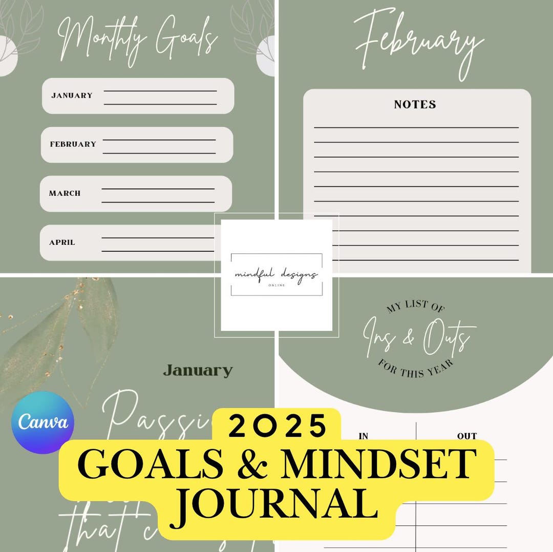 Digital Journal 2025 | Goals Tracker and Mindset | Ins and Outs ...