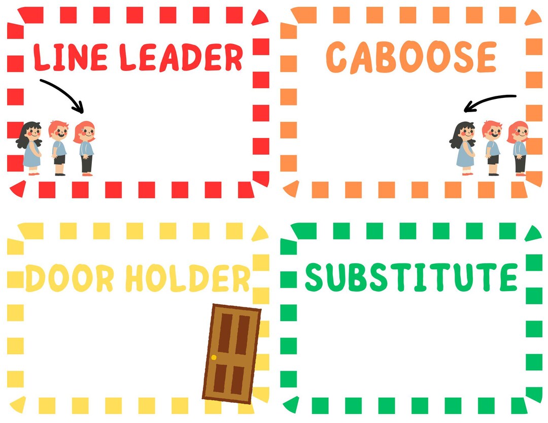 Editable Job Charts for Classroom - Etsy