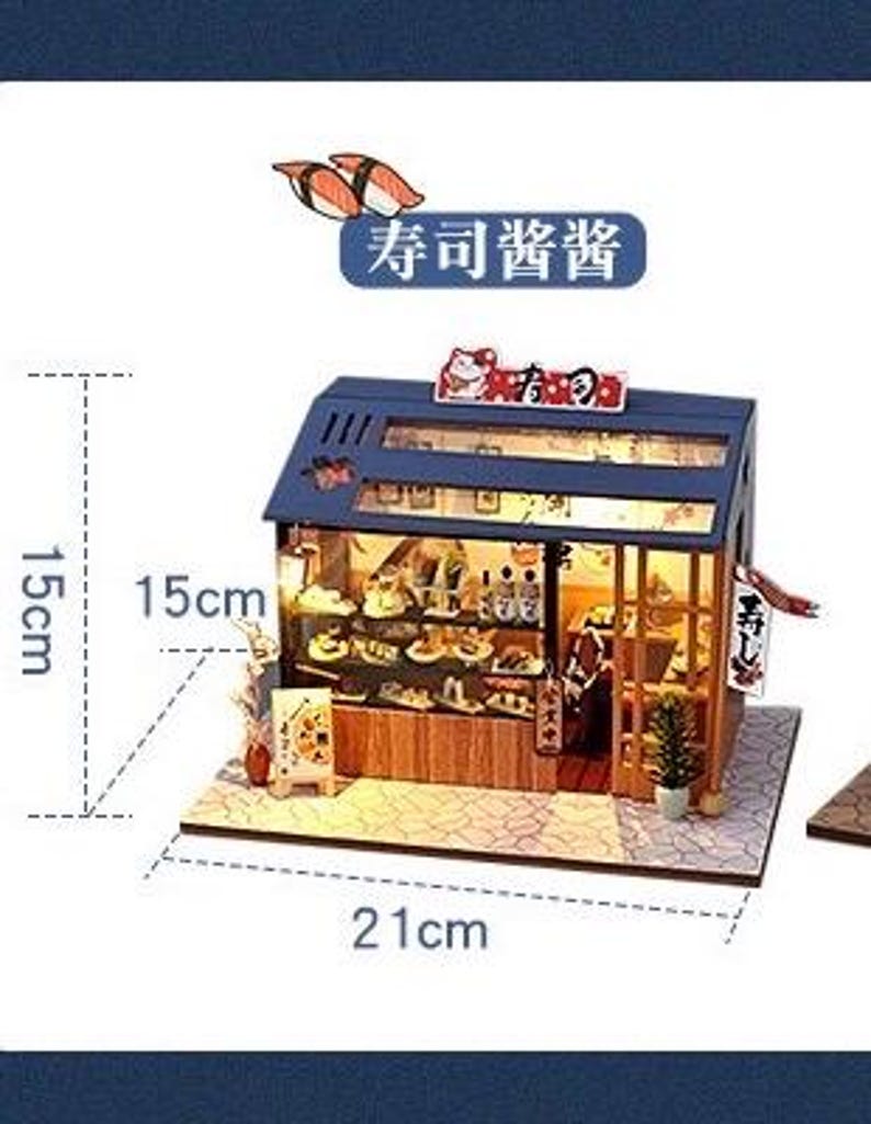 Sushi Miniature House Kit With LED Lights: 3D DIY Craft - Etsy