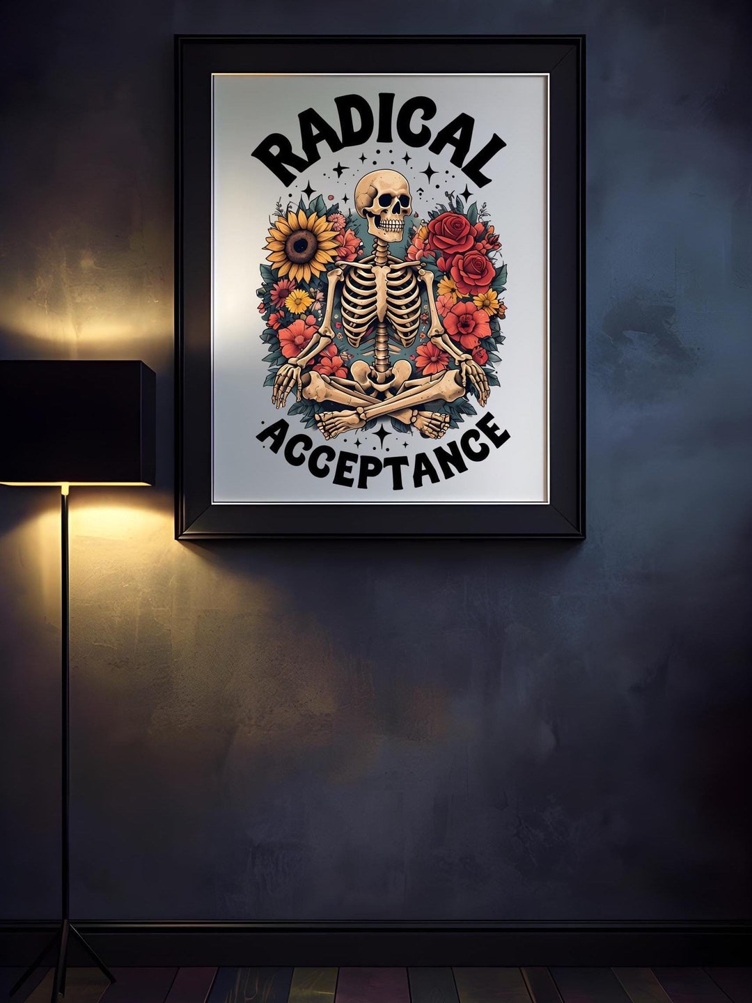 Radical Acceptance Digital Poster, Bone Art Decor, Skeleton Wall Art ...