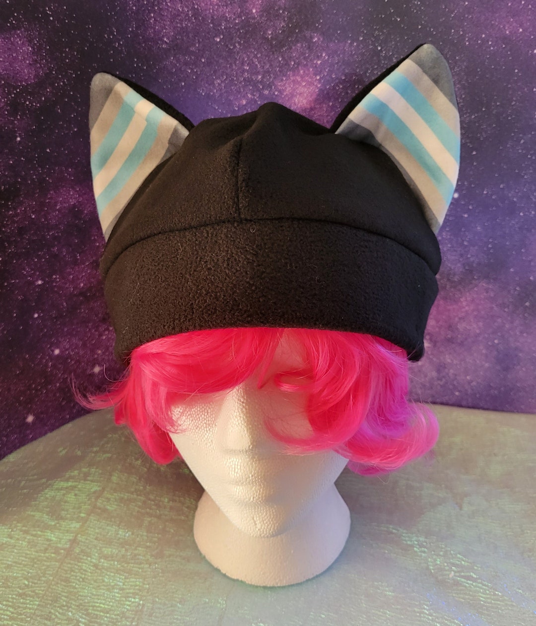 Cat Ear Fleece Hat Demiboy Pride in Two Sizes - Etsy