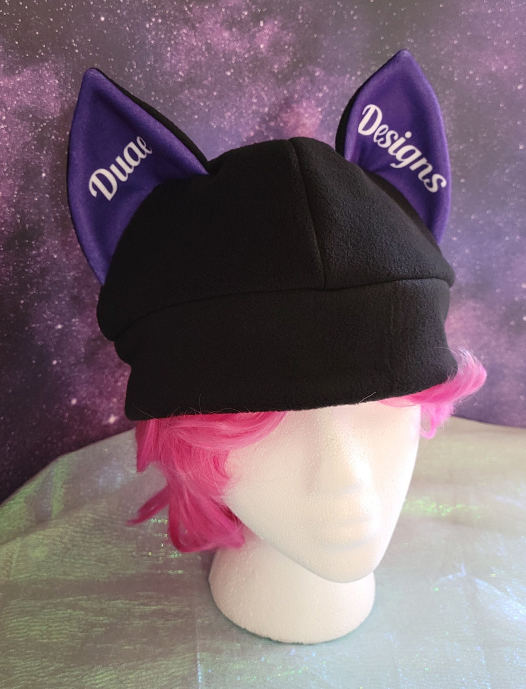 CUSTOM Printed Cat Ear Fleece Hat in Two Sizes - Etsy