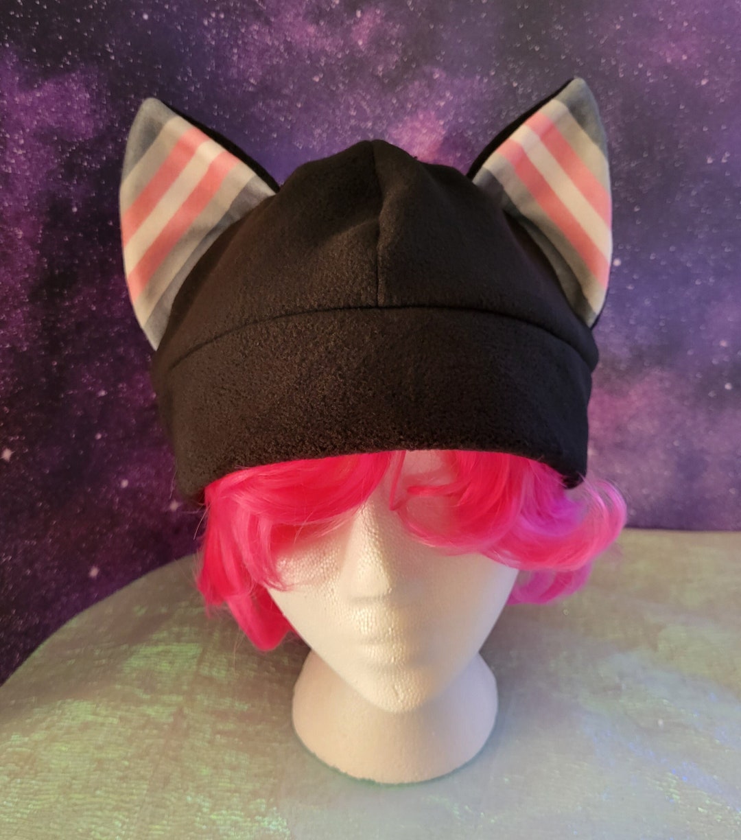 Cat Ear Fleece Hat Demigirl Pride in Two Sizes - Etsy