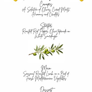 Mediterranean Inspired Menu - Etsy