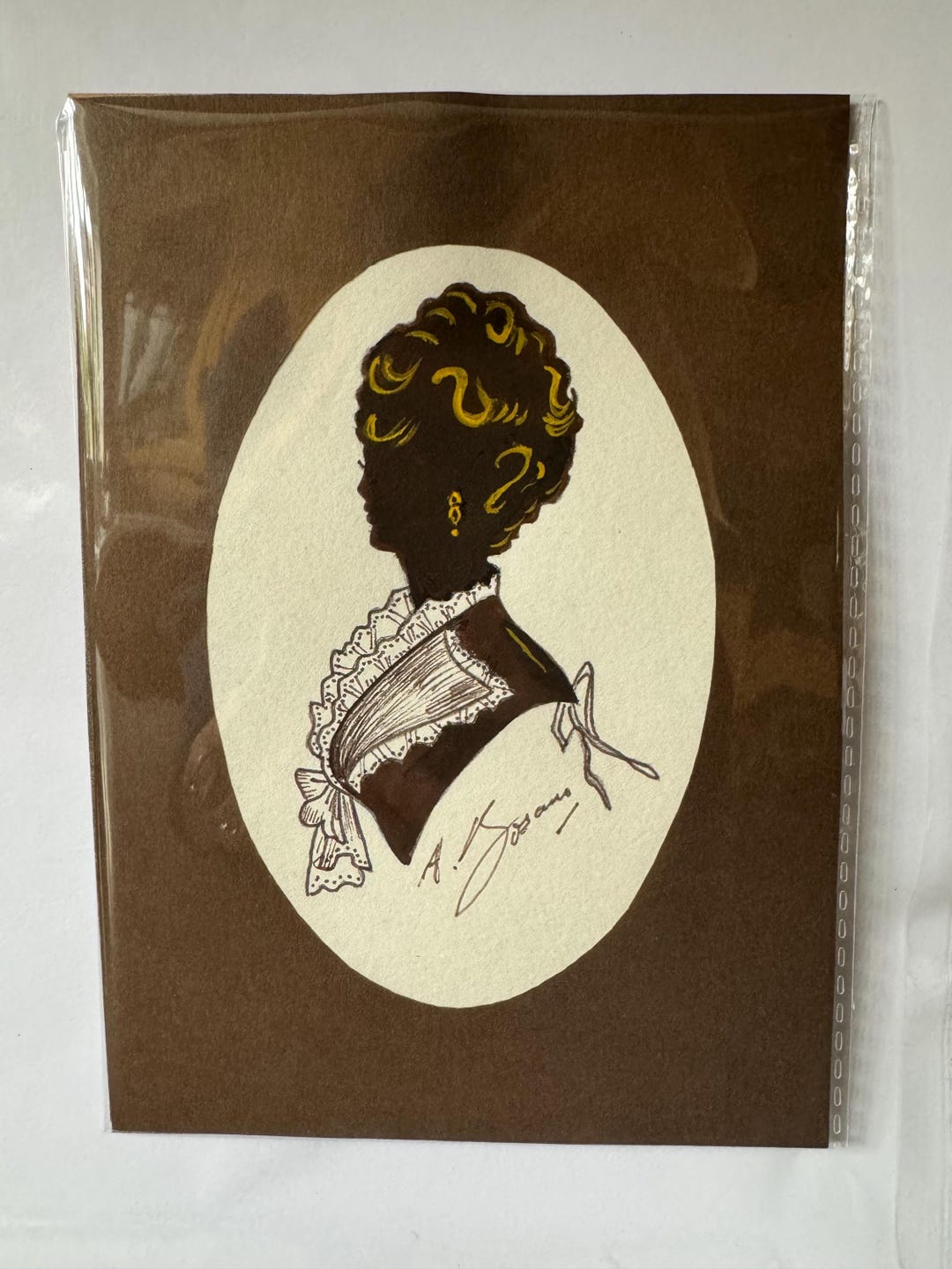 Victorian Lady in Frilly Top Silhouette - Etsy UK