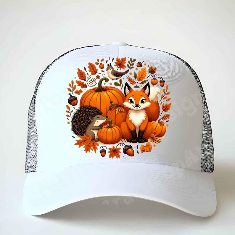 Woodland Fall Critters DTF, Cute Fox & Squirrel Autumn T-shirt Design ...