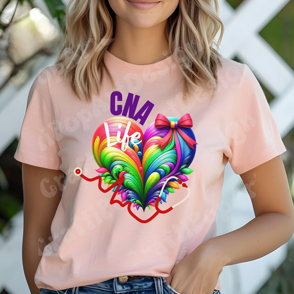 CNA Life - Heart - Stethoscope - Nurse Life - Scrub Life - DTF Transfer ...