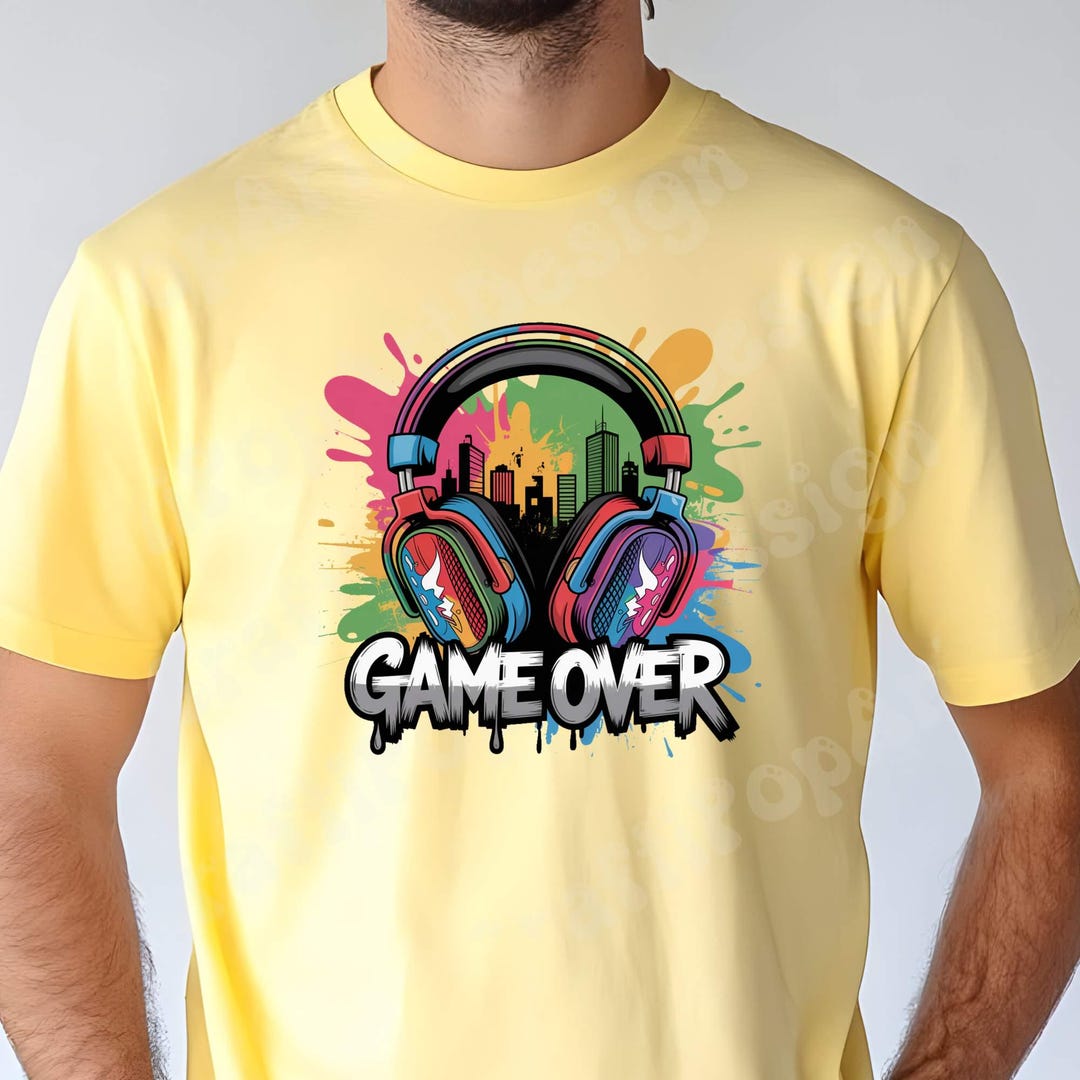 Game Over V2 - the Gamer - Video Games - DTF | Ready to Press | Heat ...