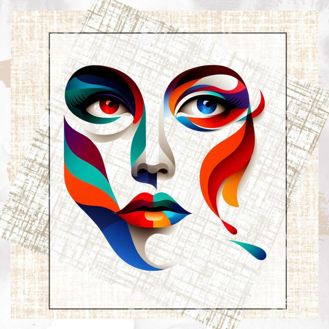 Abstract Womans Face DTF, Gift for Her, Tshirt - DTF Transfer | Ready ...