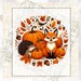 Woodland Fall Critters DTF, Cute Fox & Squirrel Autumn T-shirt Design ...